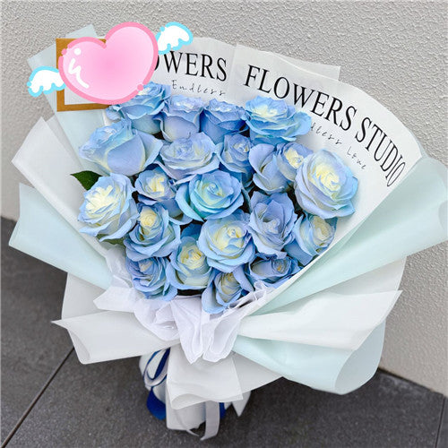 20 Ice Blue Roses – Mitcham Florist