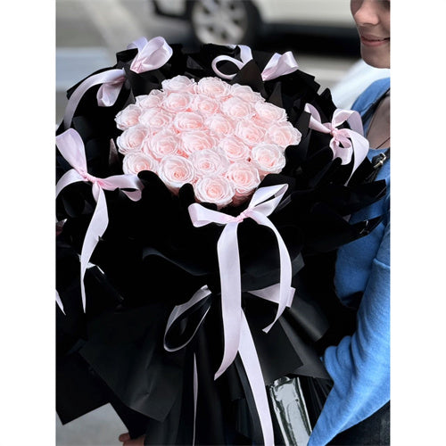 Preserved Rose Bouquet - 24 pink roses (Blackpink style) – Mitcham Florist