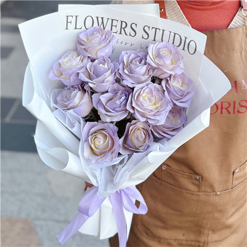 12 Misty Purple Roses – Mitcham Florist