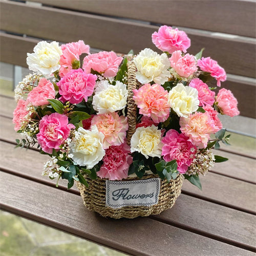 Carnation Flower Basket – Mitcham Florist